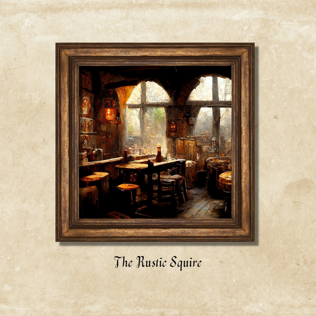 Rustic Medieval Tavern Art Print | Antique Wall Art | Vintage Home ...