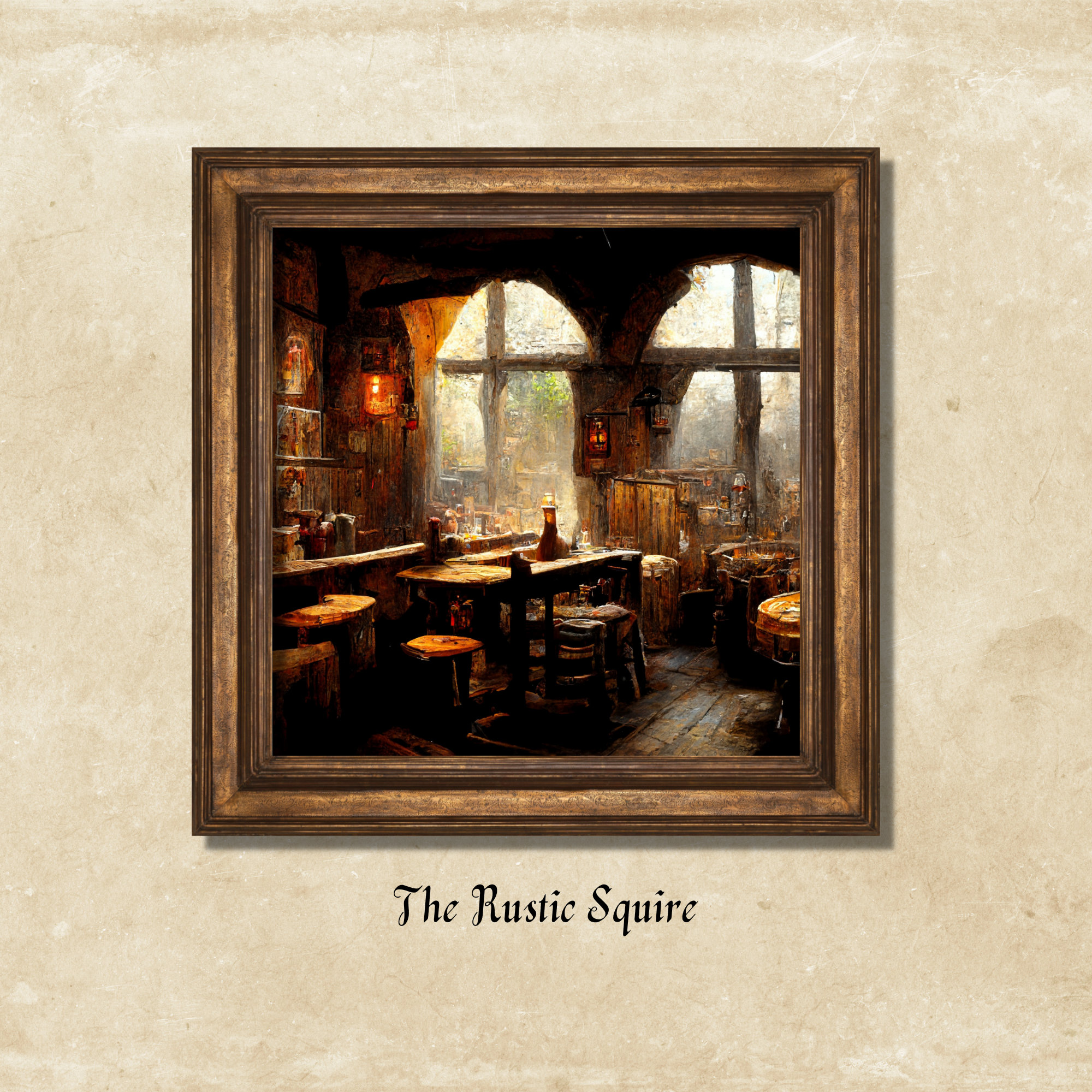 Rustic Medieval Tavern Art Print Antique Wall Art Vintage Home Decor ...