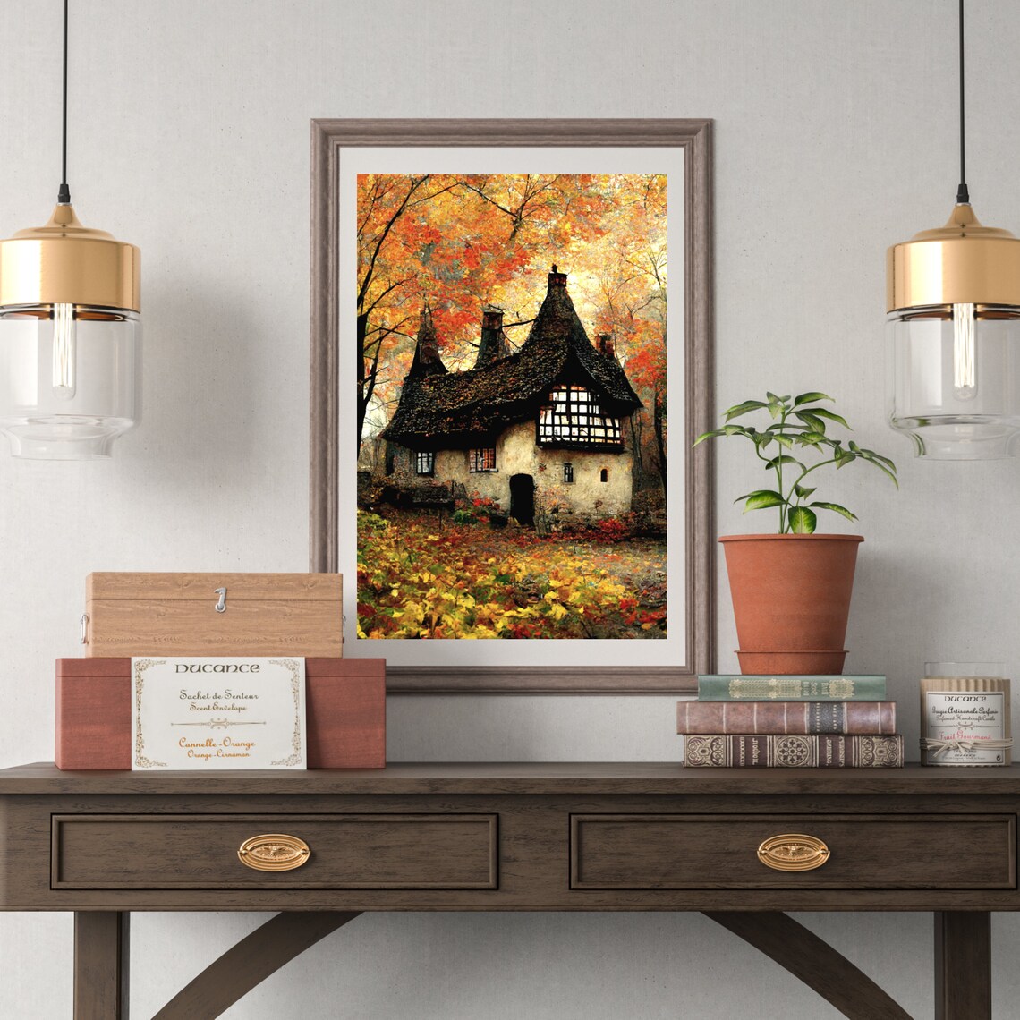 Rustic Cottage Print | Medieval Fantasy House | Tudor Architecture ...