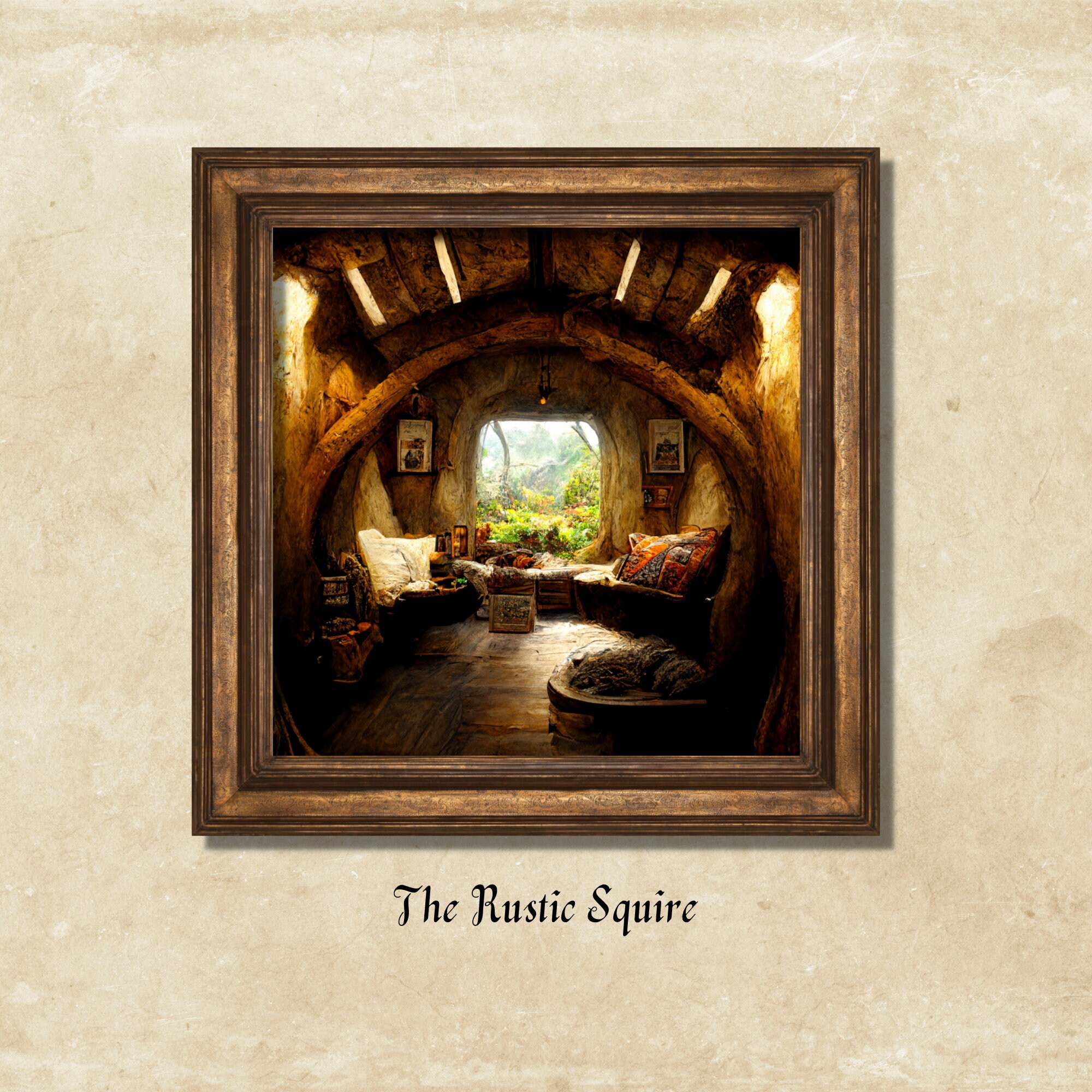 Rustic English Cottage Art Print | Medieval Fantasy Home Interior ...