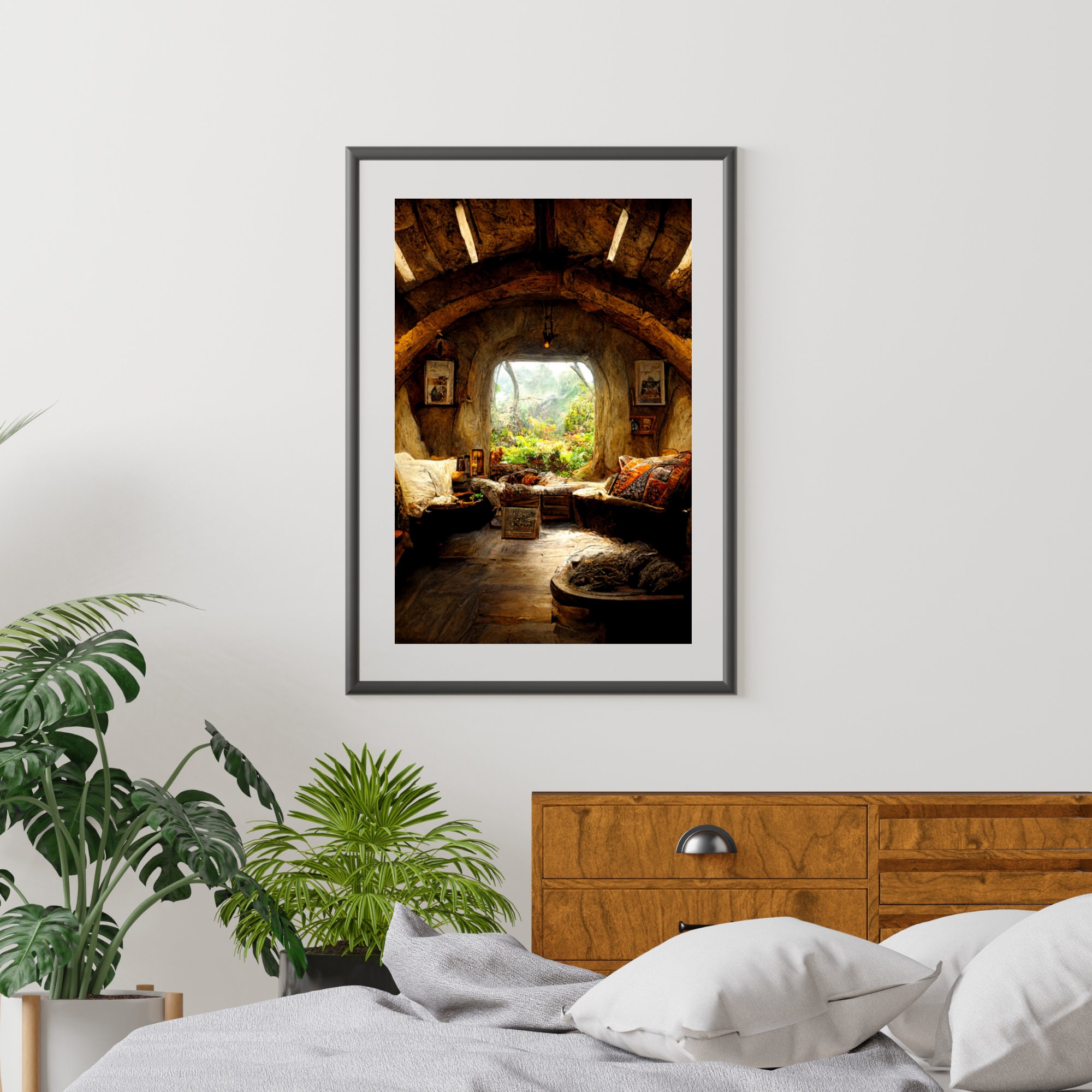 Rustic English Cottage Art Print Medieval Fantasy Home Interior Spring ...