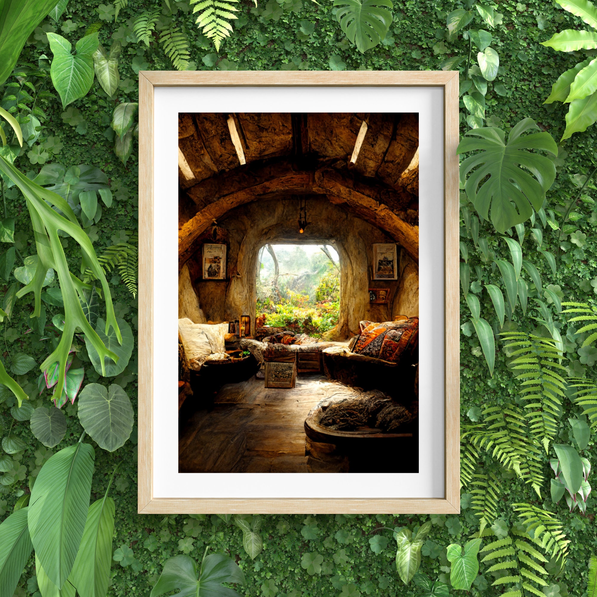 Rustic English Cottage Art Print | Medieval Fantasy Home Interior ...