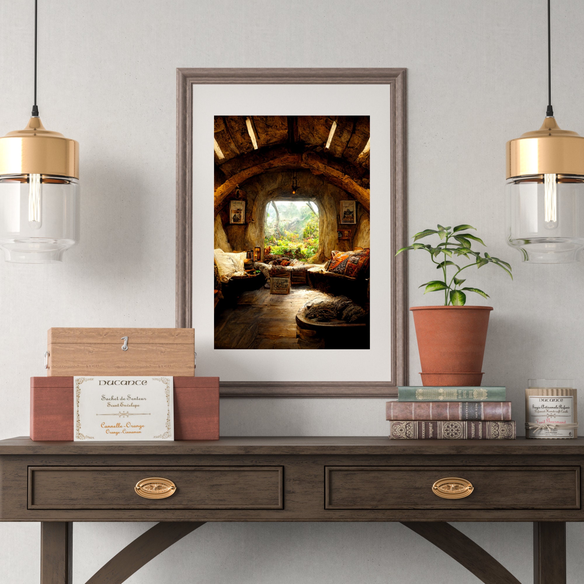 Rustic English Cottage Art Print Medieval Fantasy Home Interior Spring ...