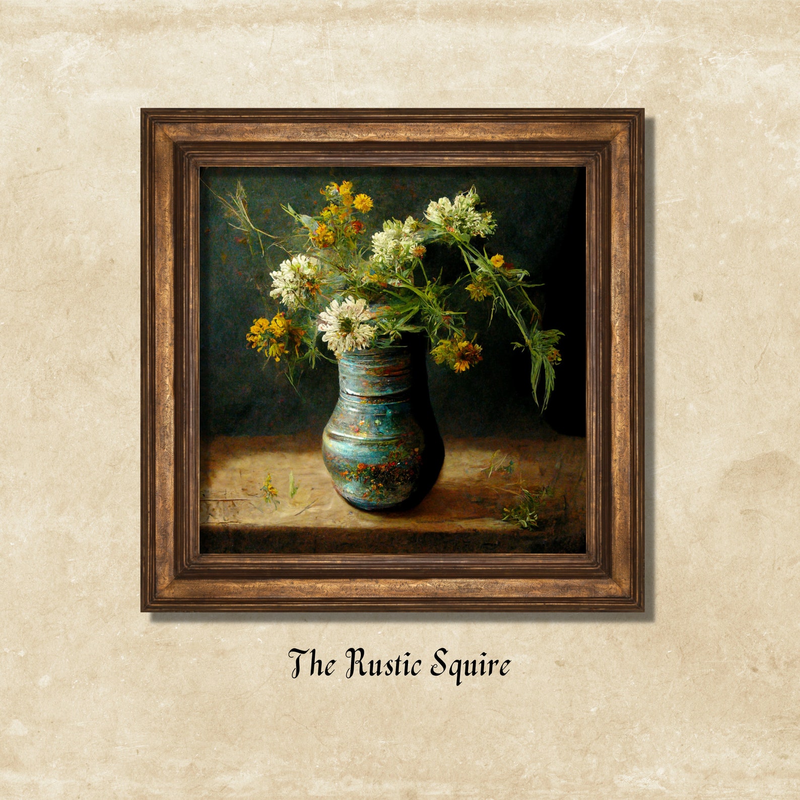 Rustic Flower Art Print Floral Wall Art Vintage Home Decor Antique ...