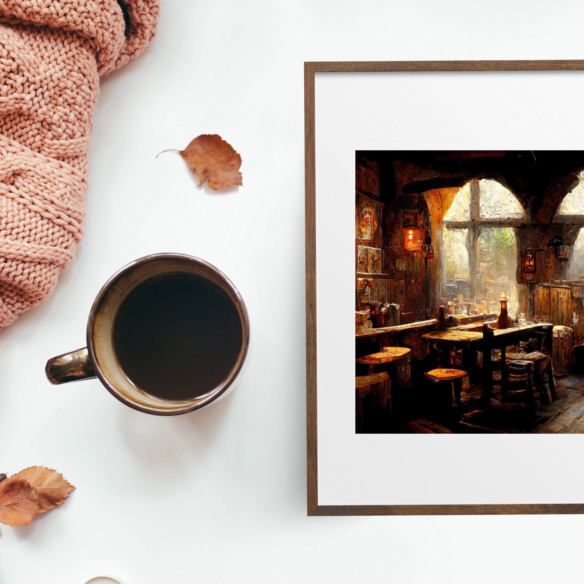 Rustic Medieval Tavern Art Print Antique Wall Art Vintage Home Decor ...