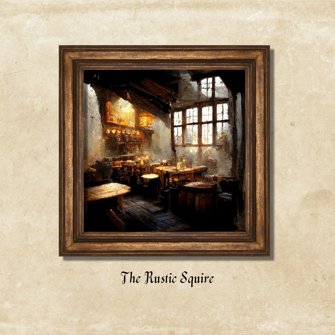Medieval Tavern Art Print | Antique Wall Art | Vintage Home Decor | Old ...
