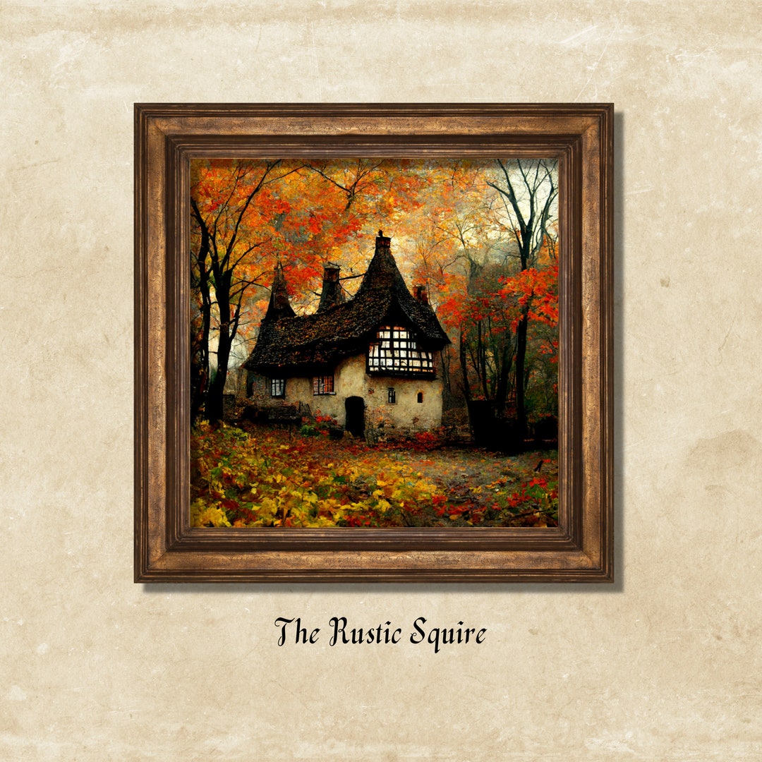 Rustic Cottage Print | Medieval Fantasy House | Tudor Architecture ...