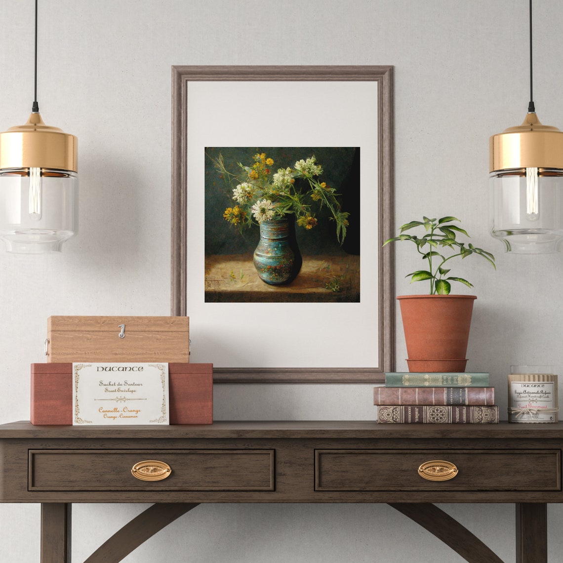 Rustic Flower Art Print Floral Wall Art Vintage Home Decor Antique ...