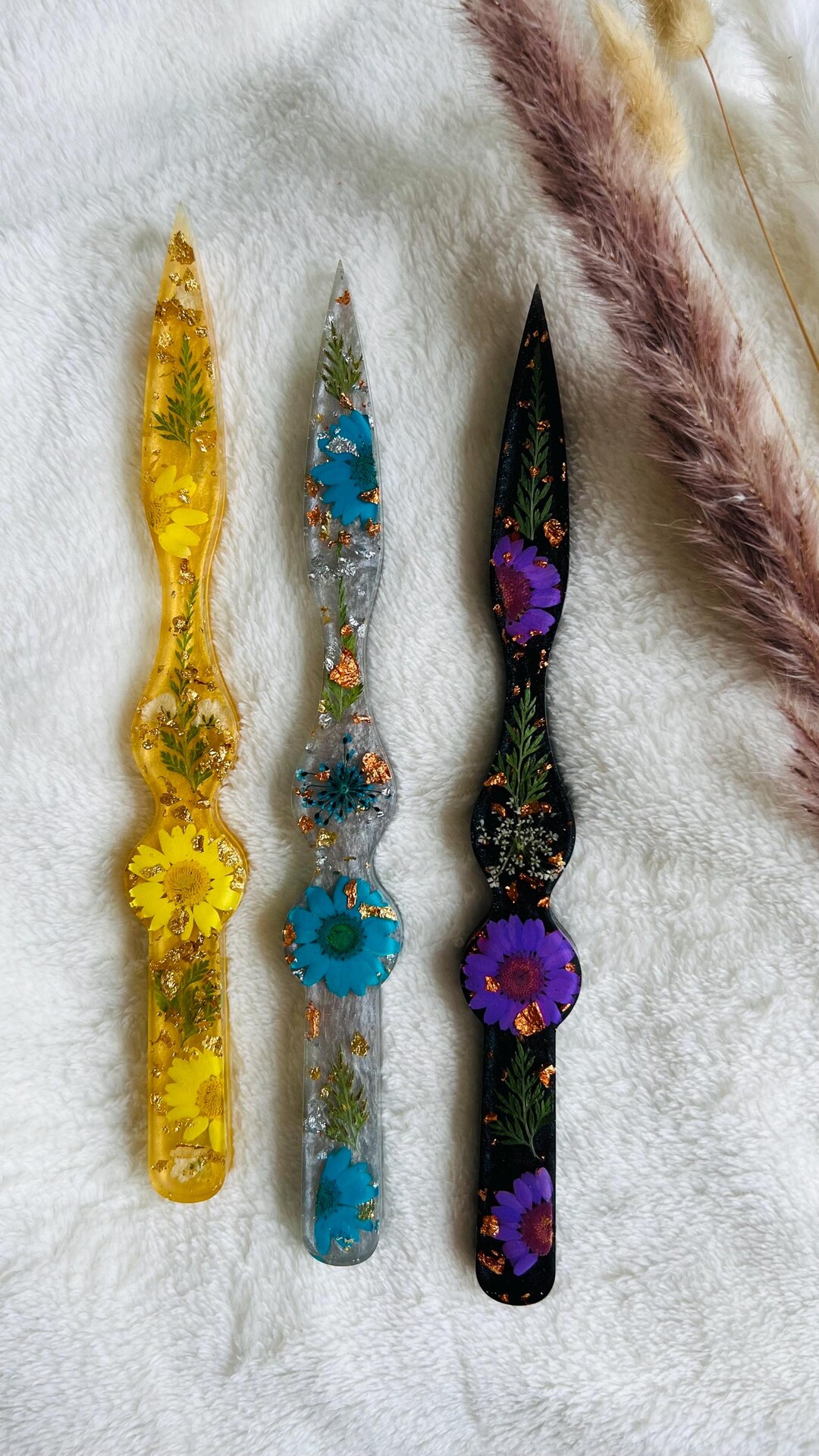 A Unique Resin Dagger. Gift, Bookmark, Dried Flowers, Gift for Her /his ...