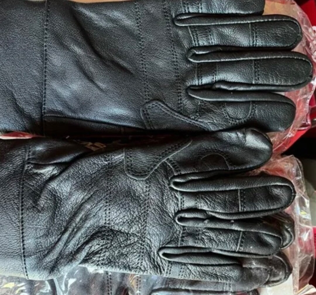 Ccp Industries Leather Goat Skin Black Work Gloves Etsy