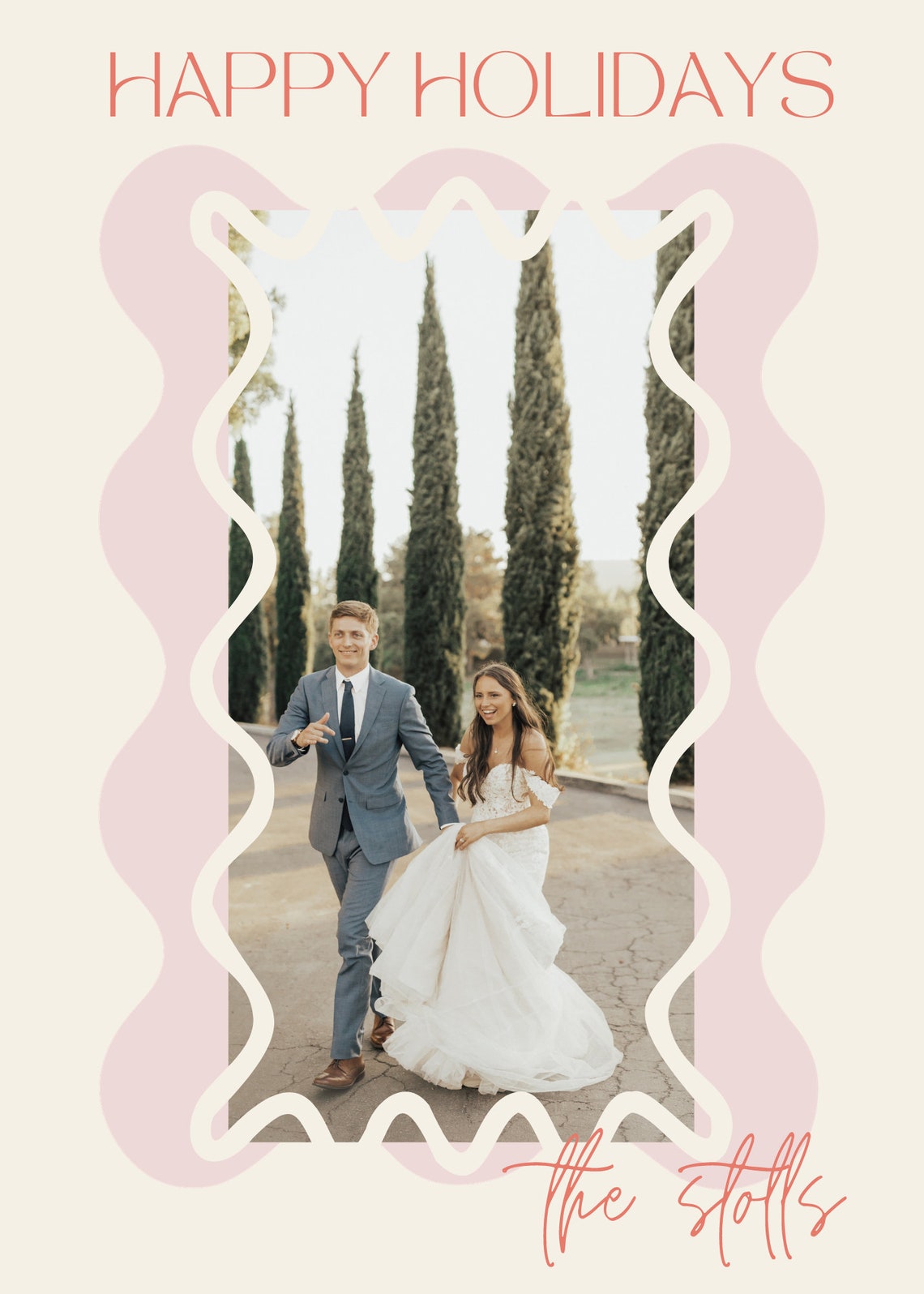 Christmas Card Template | Scalloped Edge Card | Arch Christmas Card ...