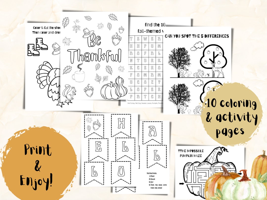 Fall Games for Kids, Coloring for Kids, Kid Activity Sheets ...