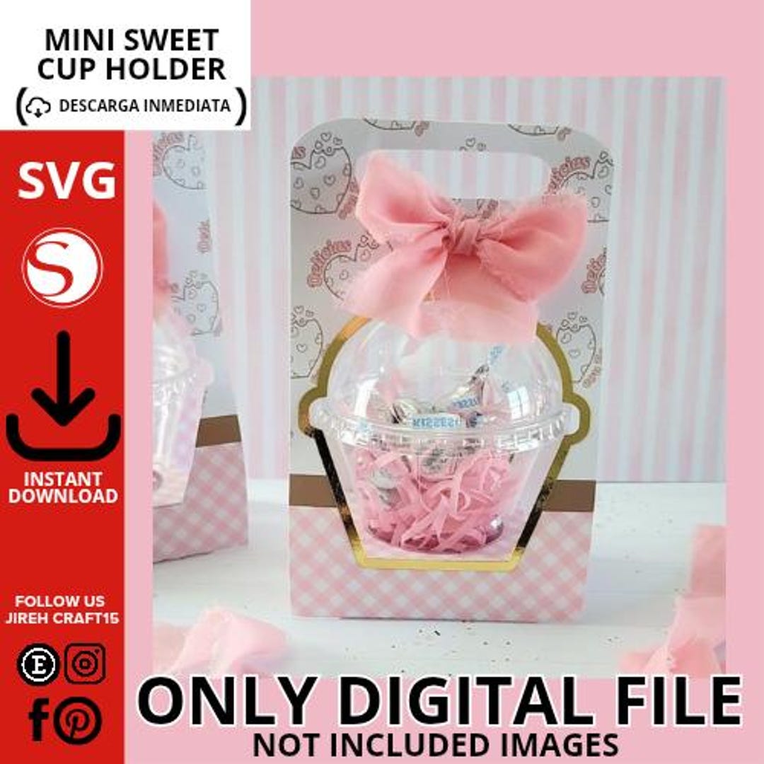 Mini Sweet Cup 70z | Treat Cup Packaging | Candy Cup Holder SVG | Party ...