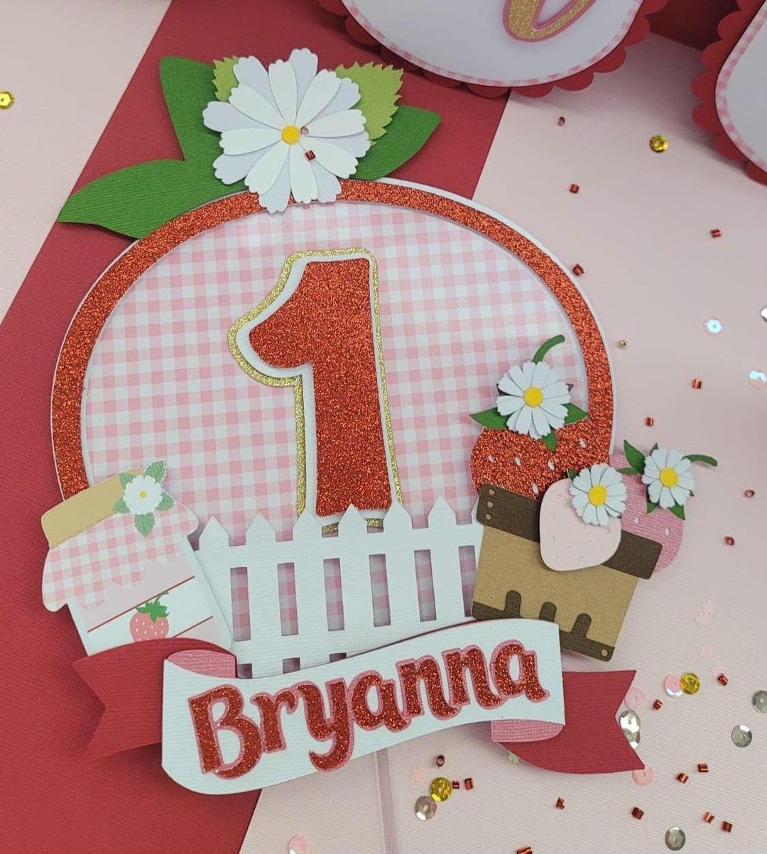 Strawberry Caketopper/strawberry Cake Topper/strawberry Decoration ...