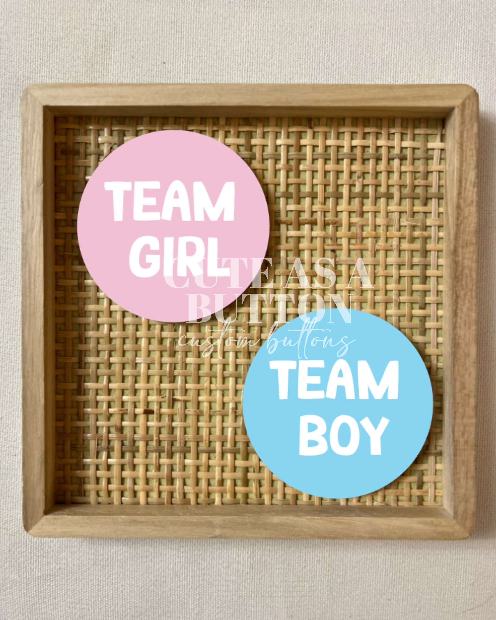 Gender Reveal Buttons Team Boy Team Girl Gender Reveal Party Gender ...