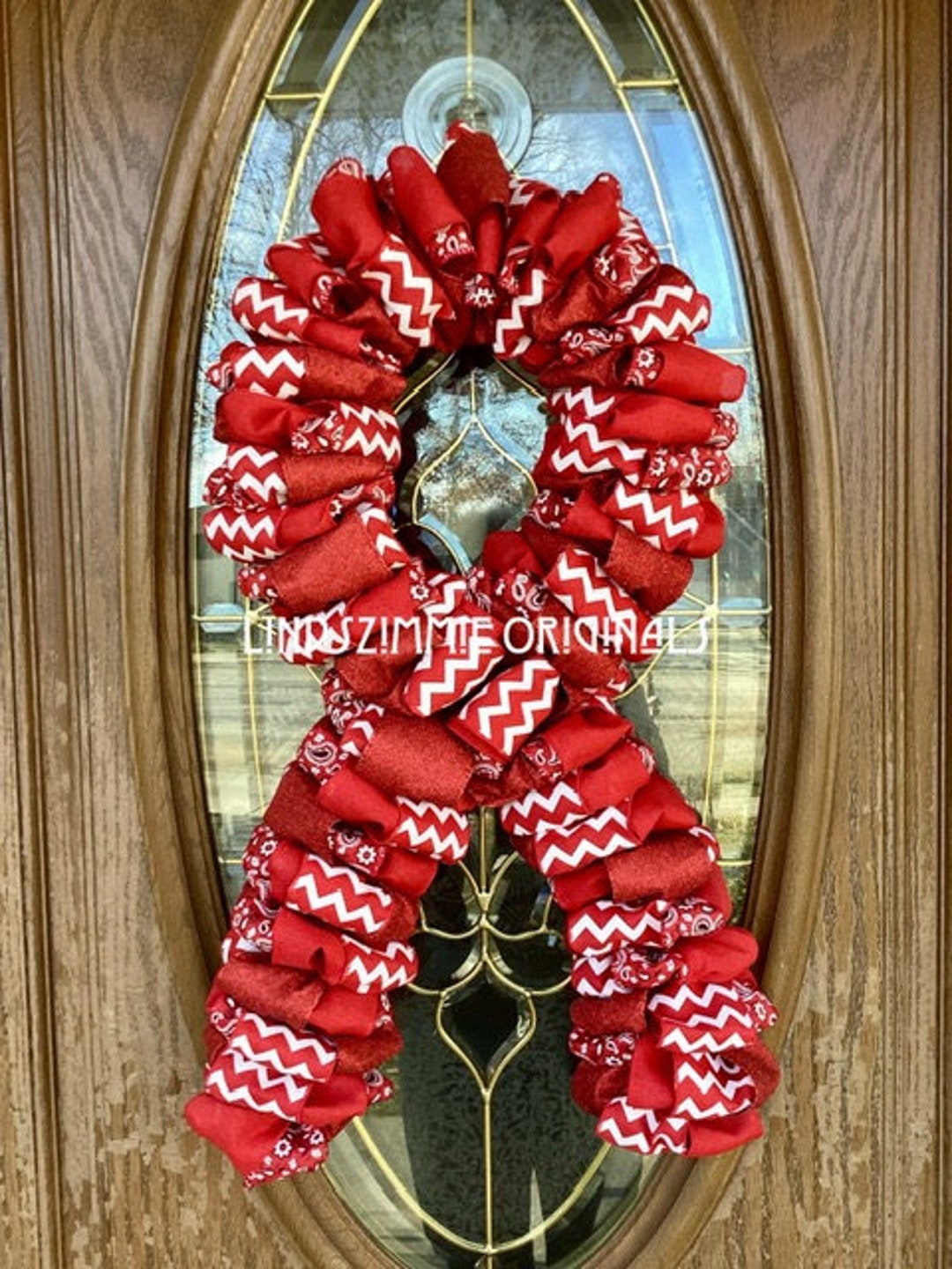 Red Ribbon Awareness Wreath, Blood Cancer, HIV/AIDS Awareness,heart ...