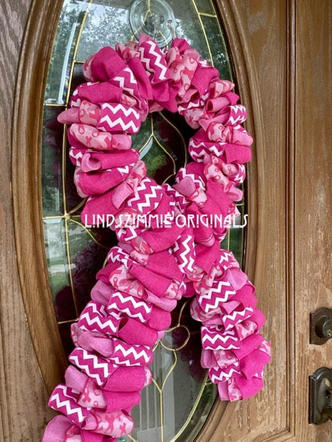 Breast Cancer Wreath, Breast Cancer Awareness Ribbon Wreath, Breast ...