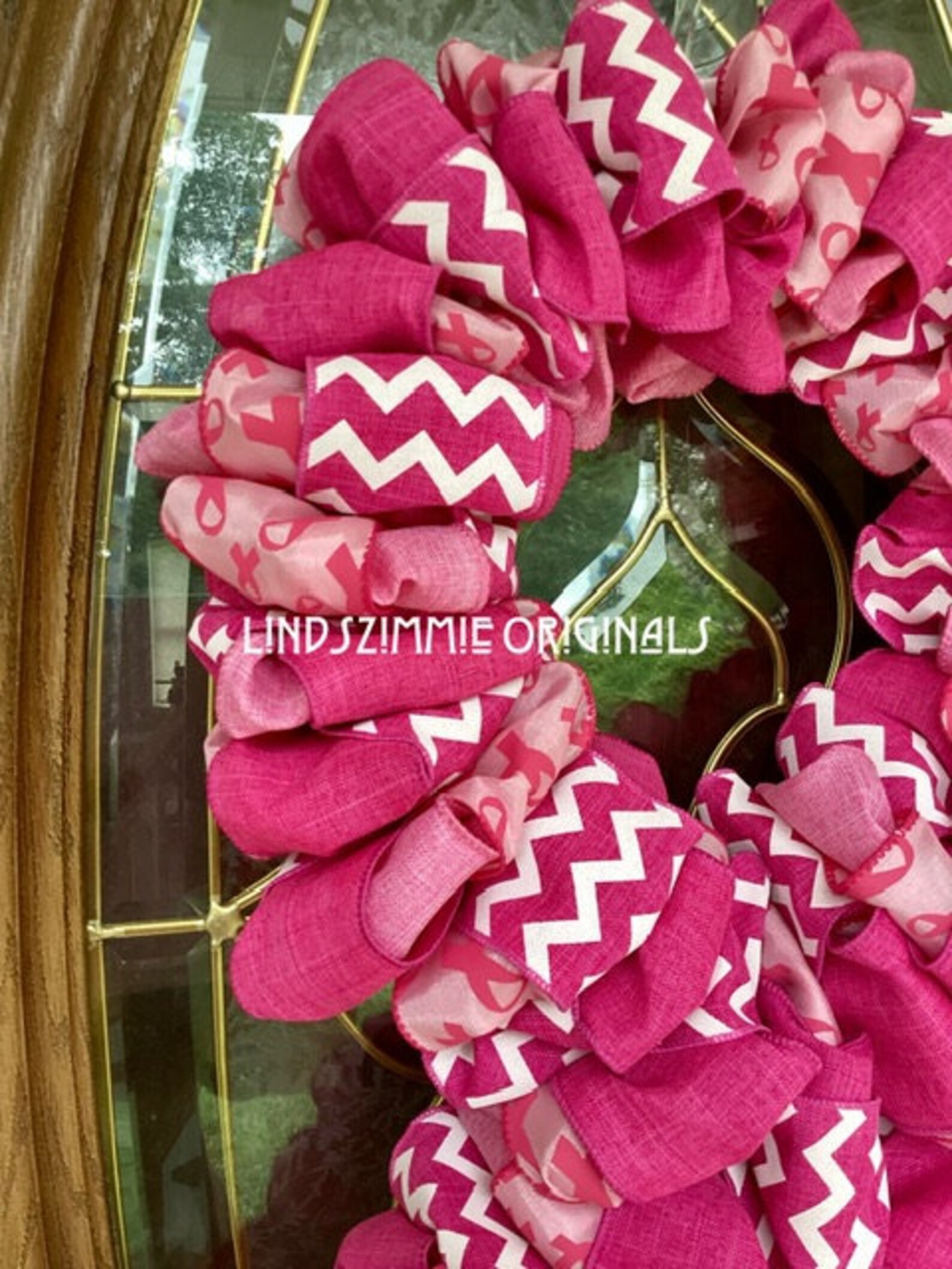 Breast Cancer Wreath, Breast Cancer Awareness Ribbon Wreath, Breast ...