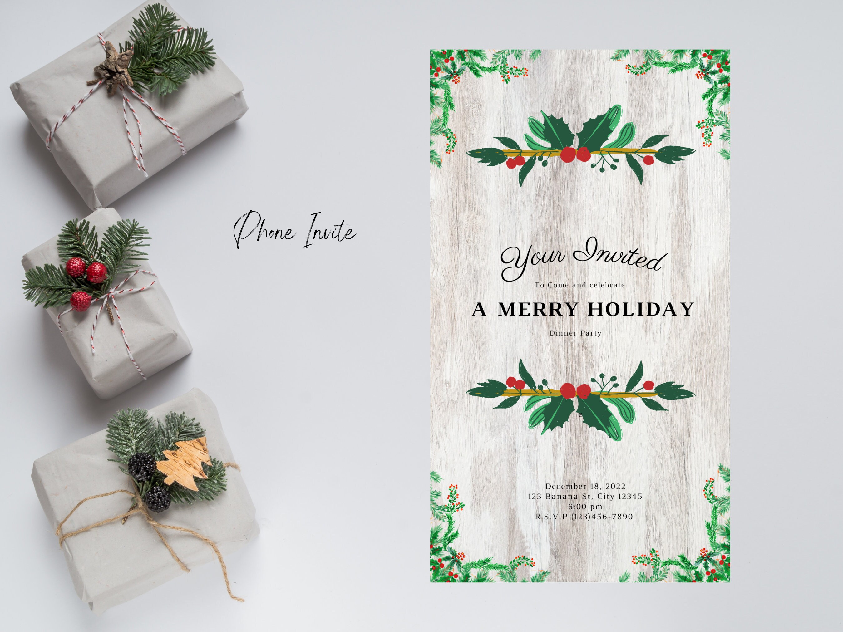 Holiday Party Invitation Bundle, Cocktail Party, Dinner Party ...