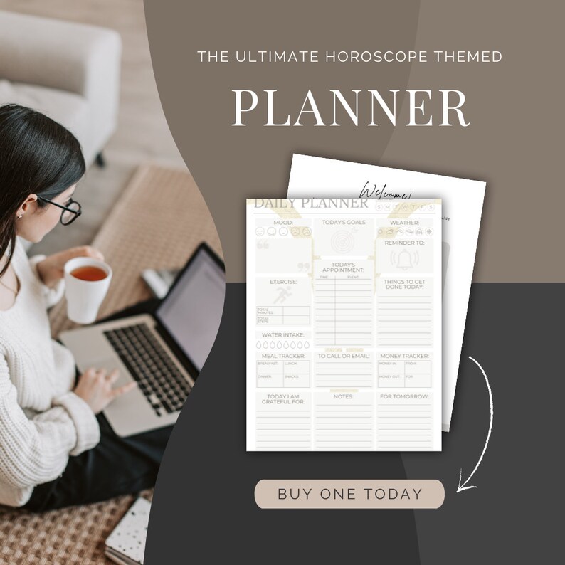 Aries Themed Daily Planner, Daily Meal Tracker, Gratitude Journal ...