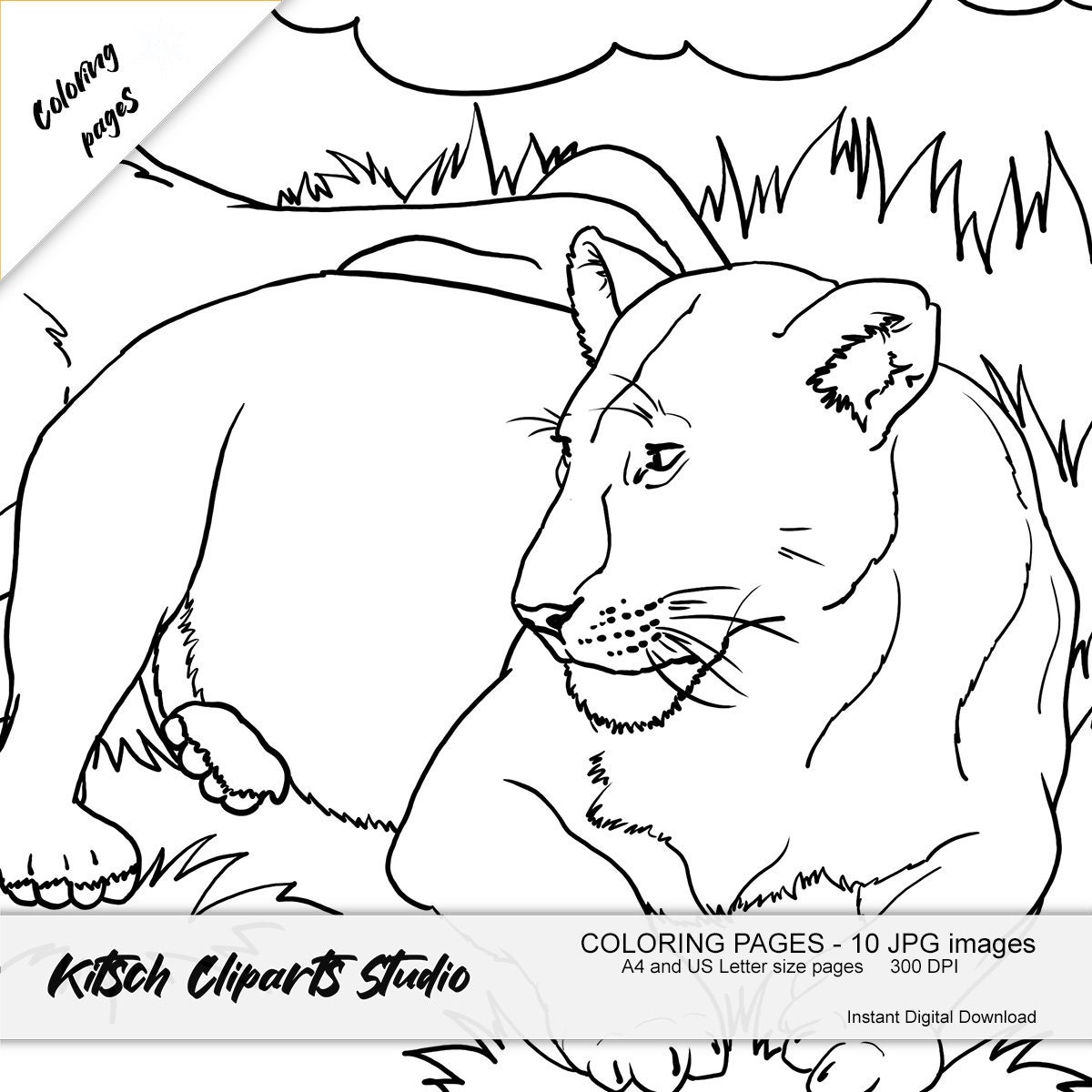 Lioness Coloring Pages