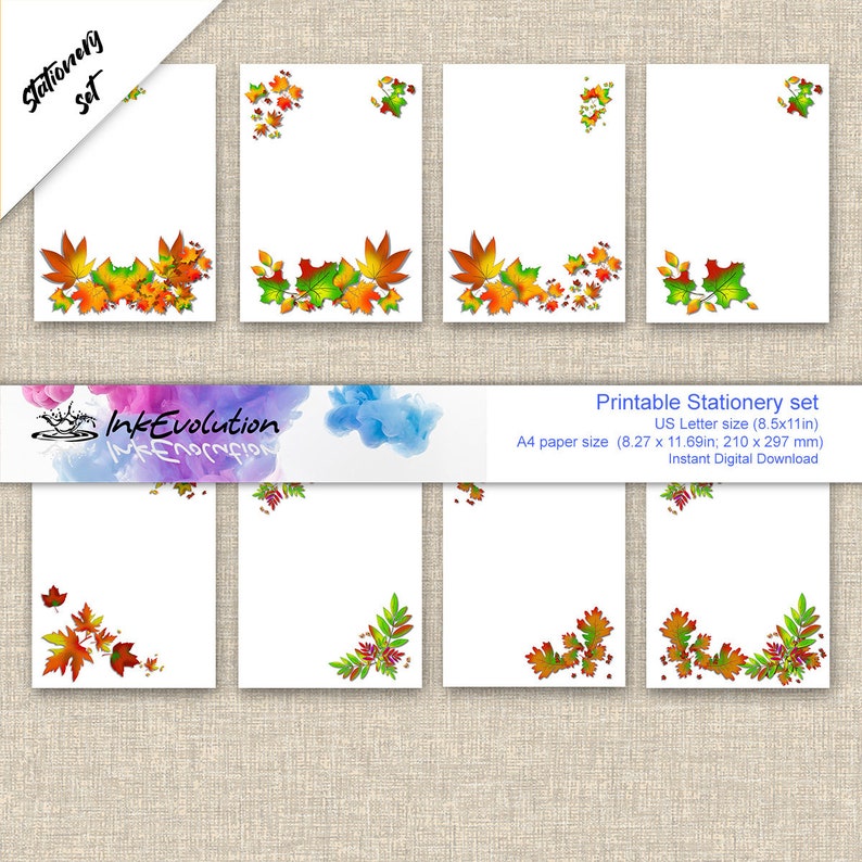 Printable Stationery Set of 16 Lined and Unlined Sheets Paper - Etsy