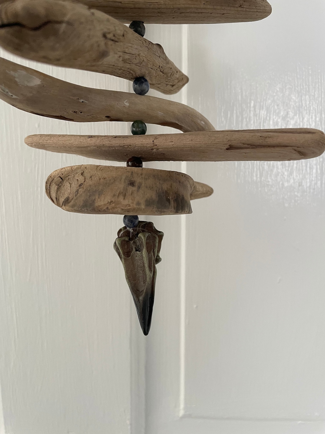 Raven Skull Driftwood Valhalla Ladder #V0149: 30 Inch Black Bead, Norse ...