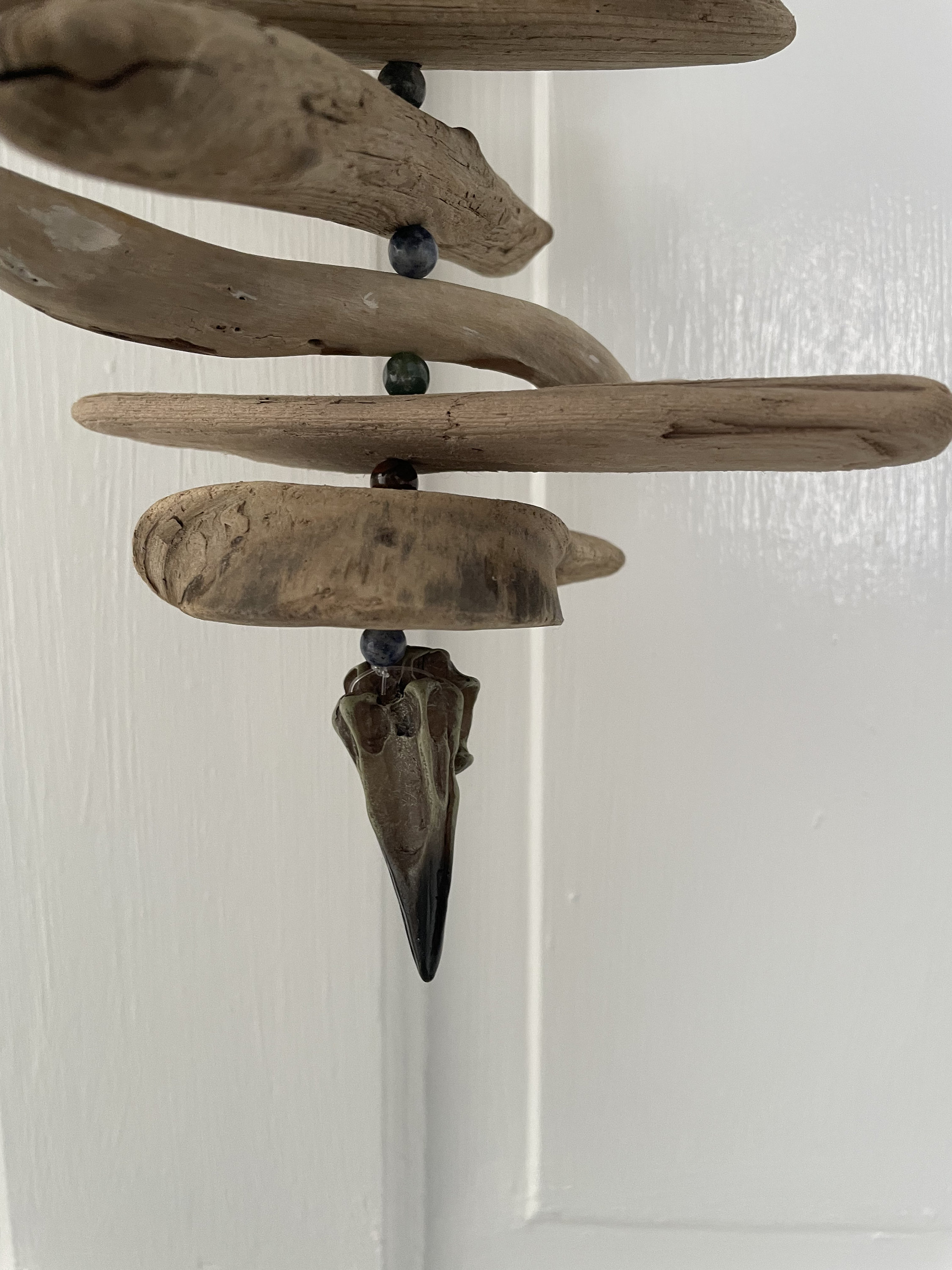 Raven Skull / 30 Inch Valhalla Ladder V0149 Stone Beads Housewarming ...