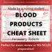 Blood Products Cheat Sheet PDF for Nursing Students! Made by a Nursing ...