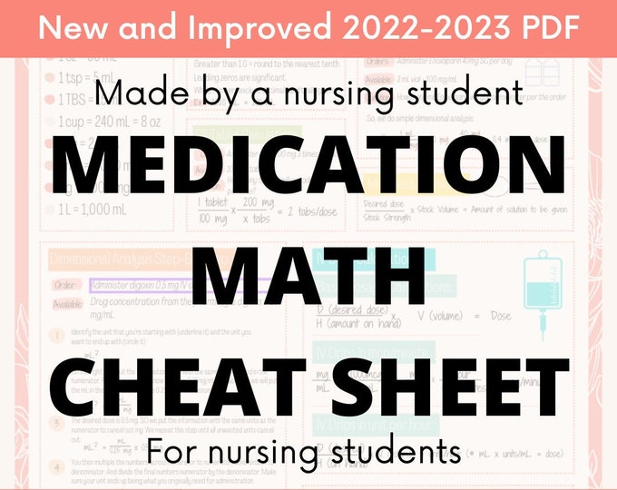 Conversions for Nurses // Nursing Conversions // Conversion Sheets - Etsy