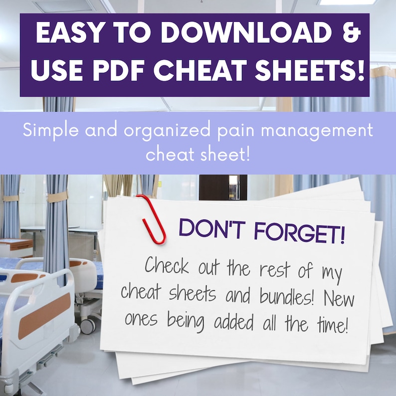 Pain Management Cheat Sheet PDF for Nursing Students Made by a Nursing Student - Etsy