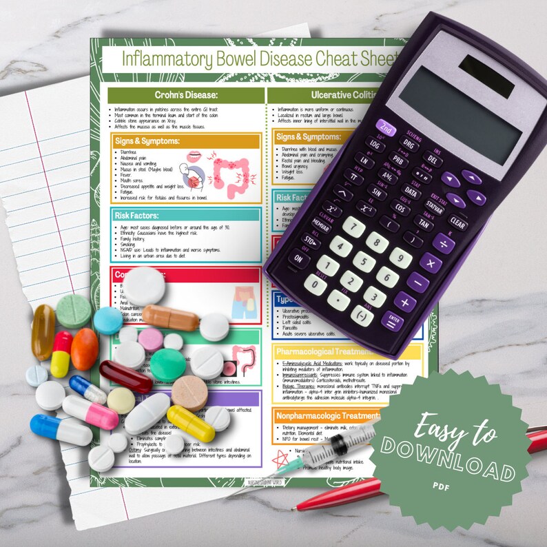 Inflammatory Bowel Disease Cheat Sheet PDF for Nursing Students! Made ...