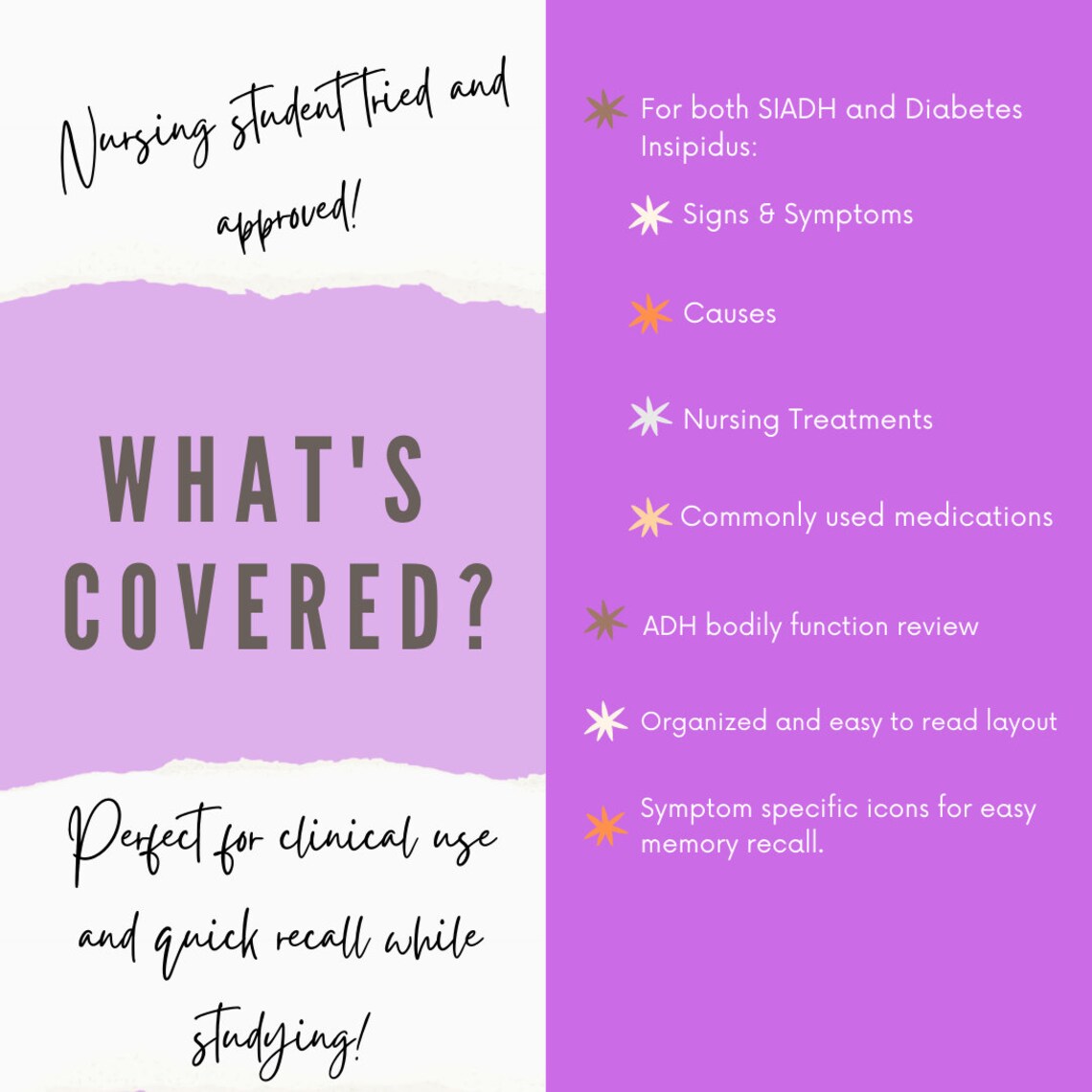 SIADH and DI Cheat Sheet for Nursing Students! Made by a Nursing ...