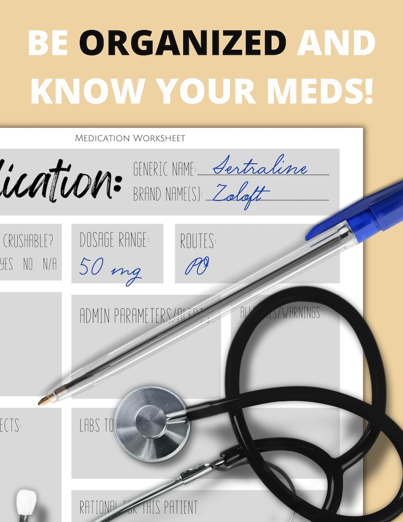 PDF Medication Worksheet [made by Nursing Students FOR Nursing Students ...