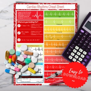 Cardiac Rhythms Cheat Sheet PDF! Made for Nursing Students BY a Nursing ...