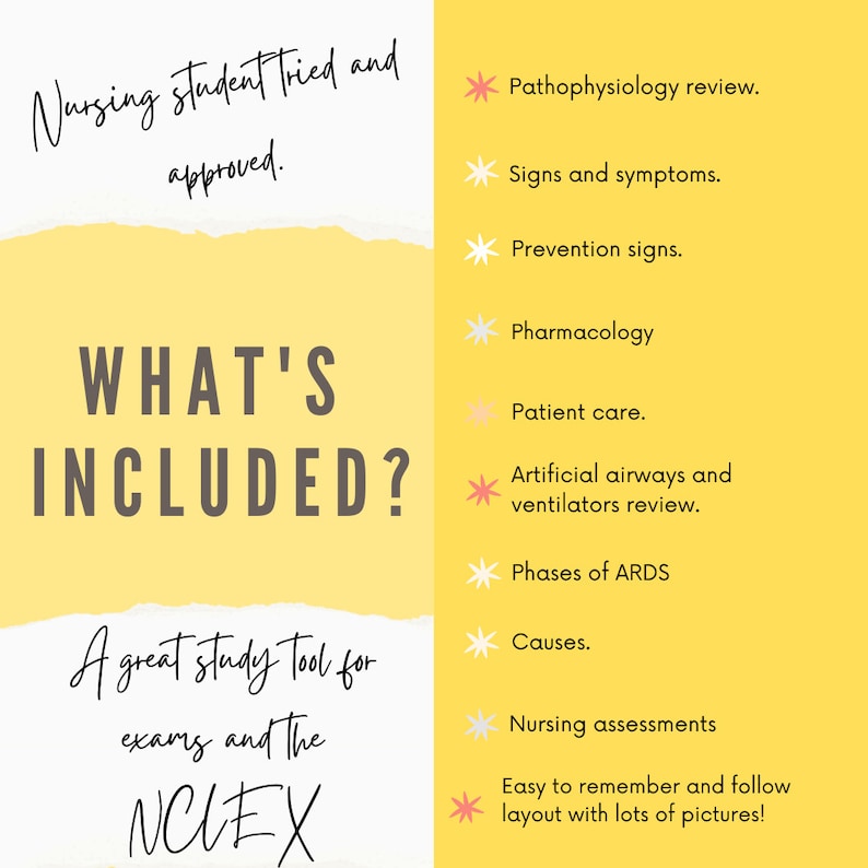 Acute Respiratory Distress Syndrome Cheat Sheets PDF! Made for Nursing ...