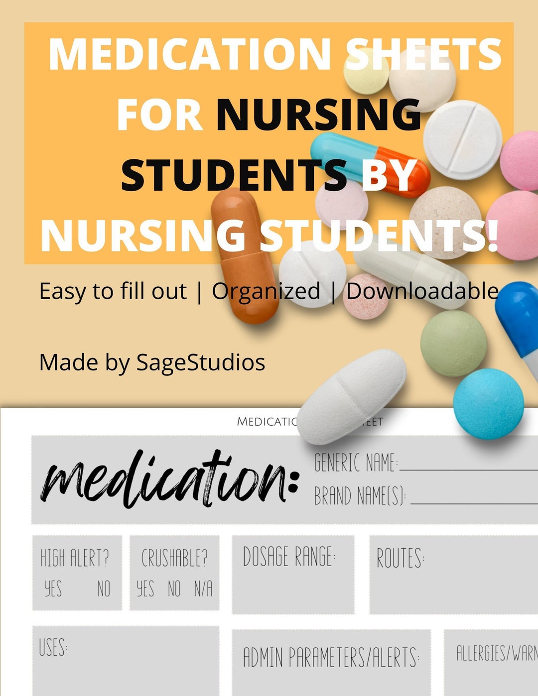 PDF Medication Worksheet [made by Nursing Students FOR Nursing Students ...