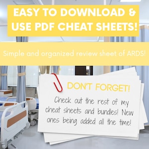 Acute Respiratory Distress Syndrome Cheat Sheets PDF! Made for Nursing ...
