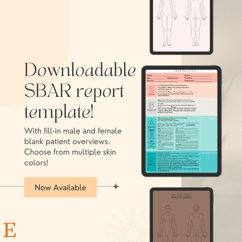 SBAR Patient Report and Patient Overview Templates | for Nurses and ...