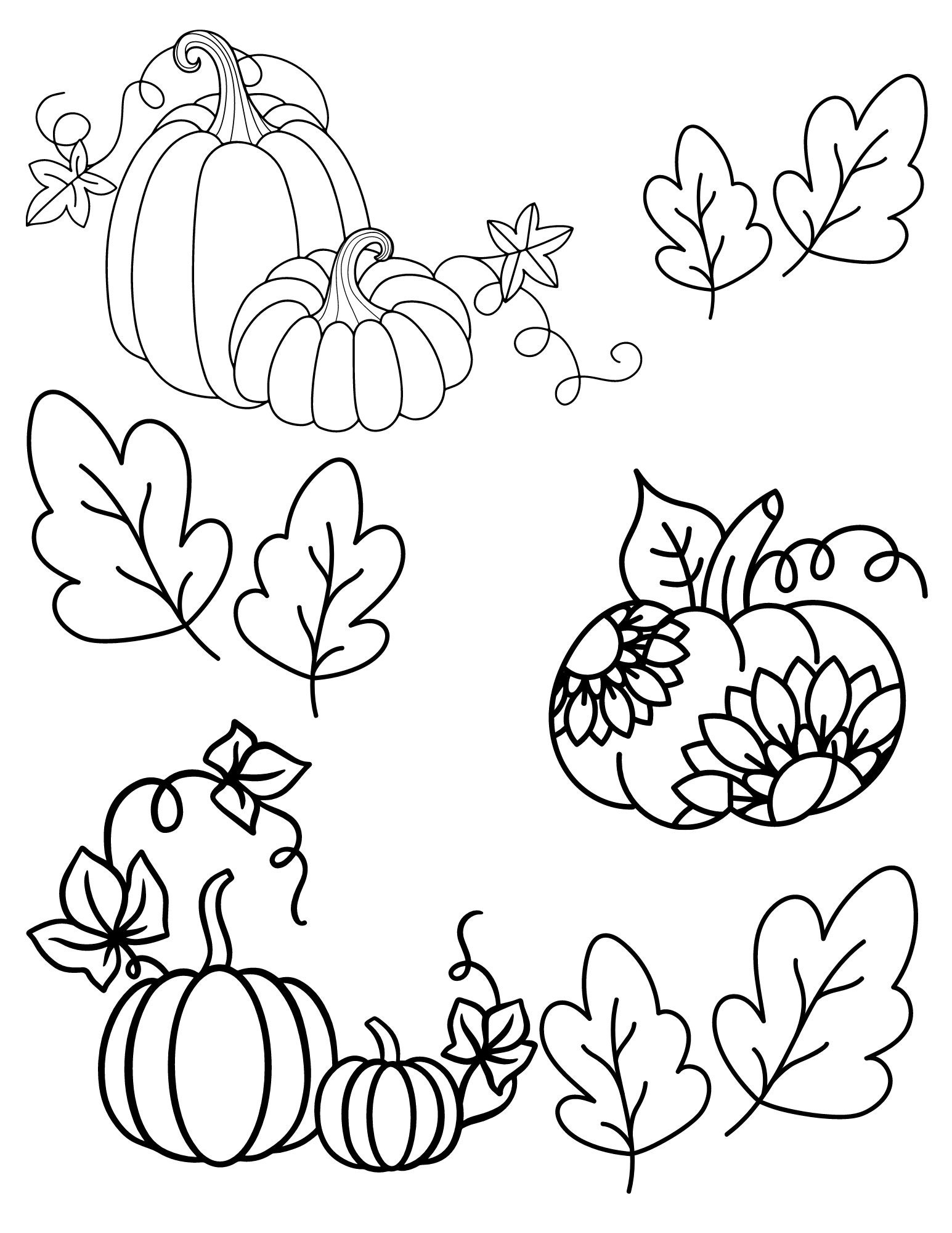 5 Printable Pages of Fall Season Theme for Coloring Fun - Etsy