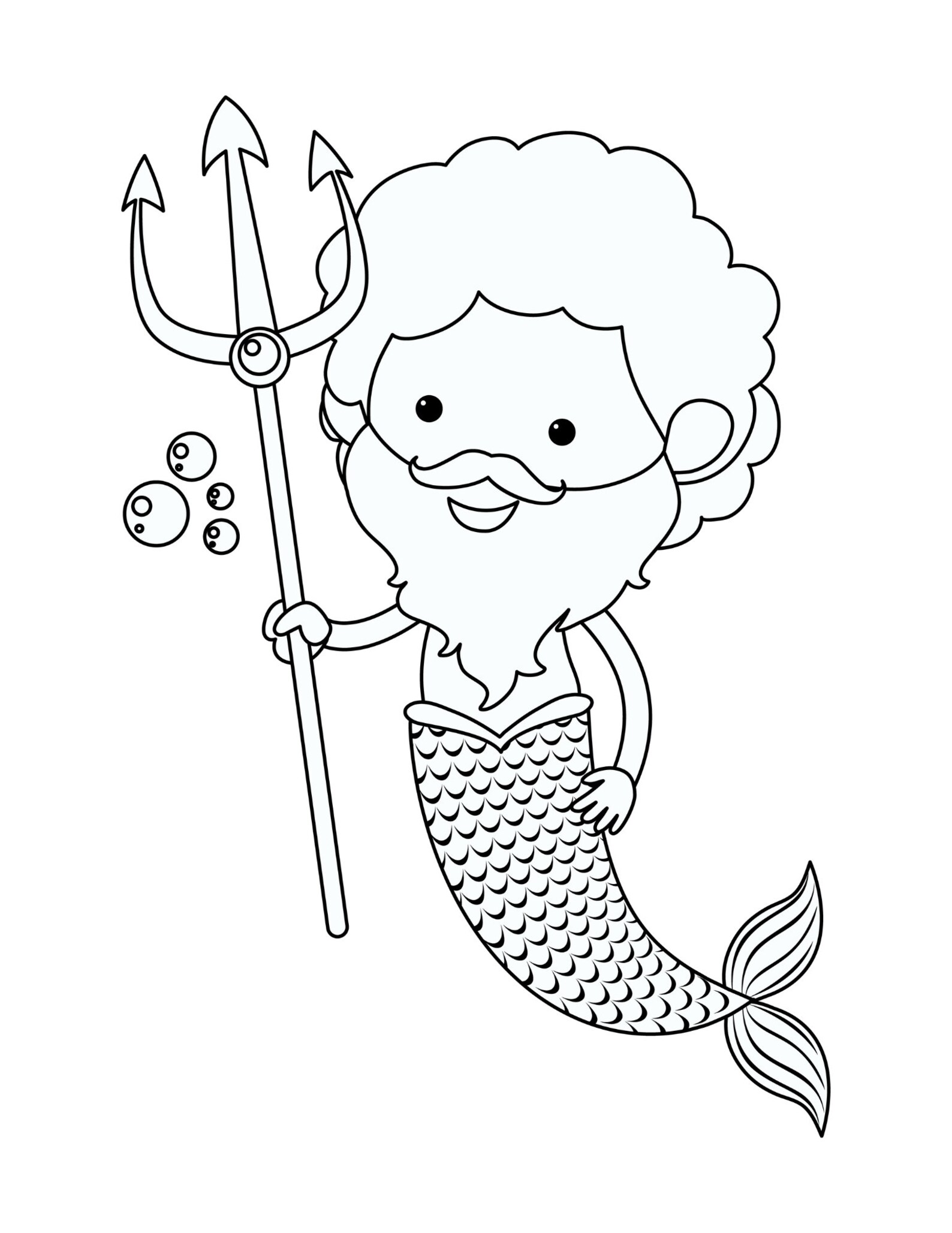 5 Printable Coloring Pages of Mermaids and Merman - Etsy