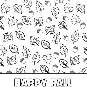 5 Printable Pages of Fall Season Theme for Coloring Fun - Etsy