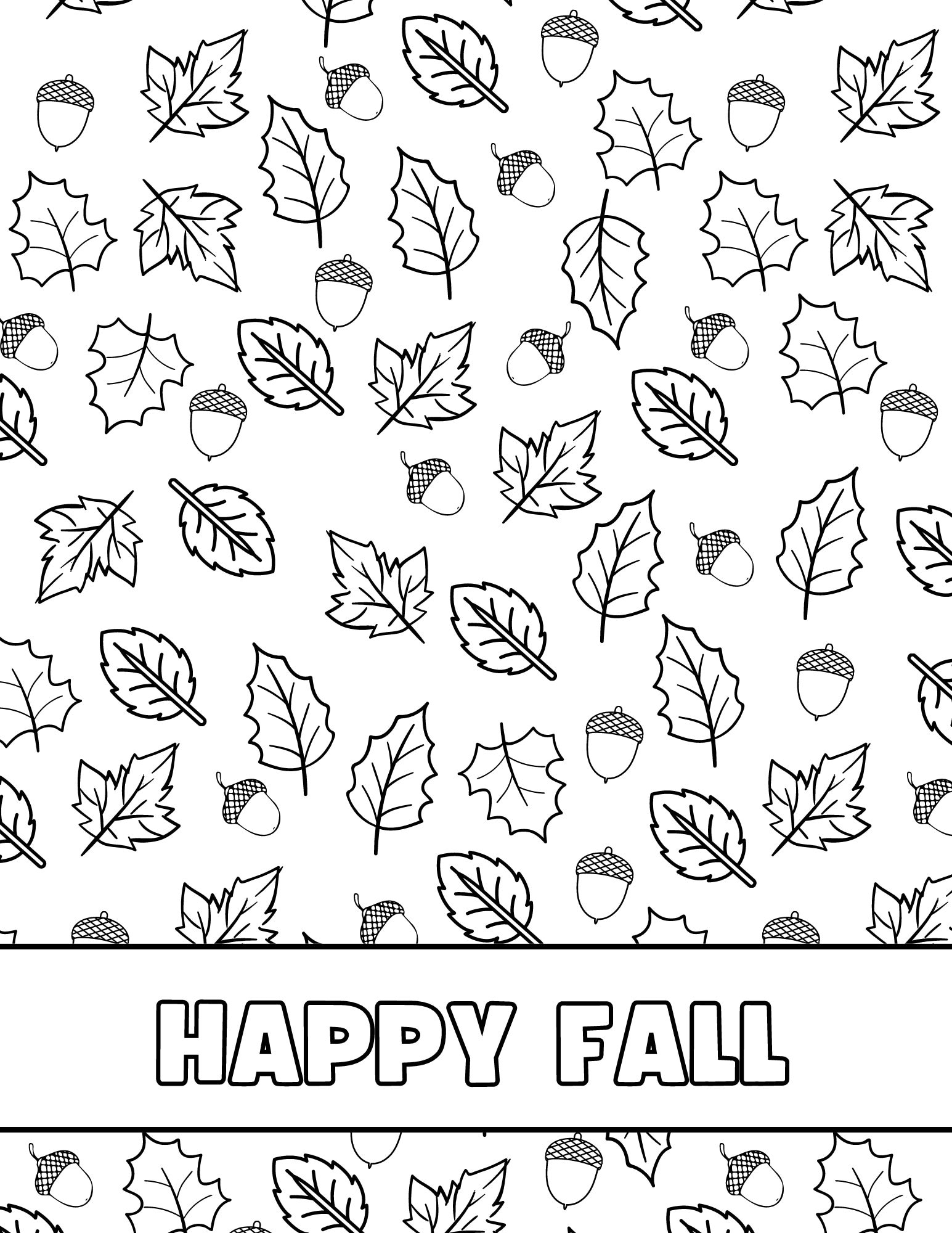 5 Printable Pages of Fall Season Theme for Coloring Fun - Etsy