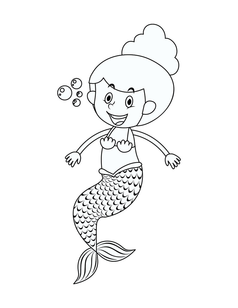 5 Printable Coloring Pages of Mermaids and Merman - Etsy