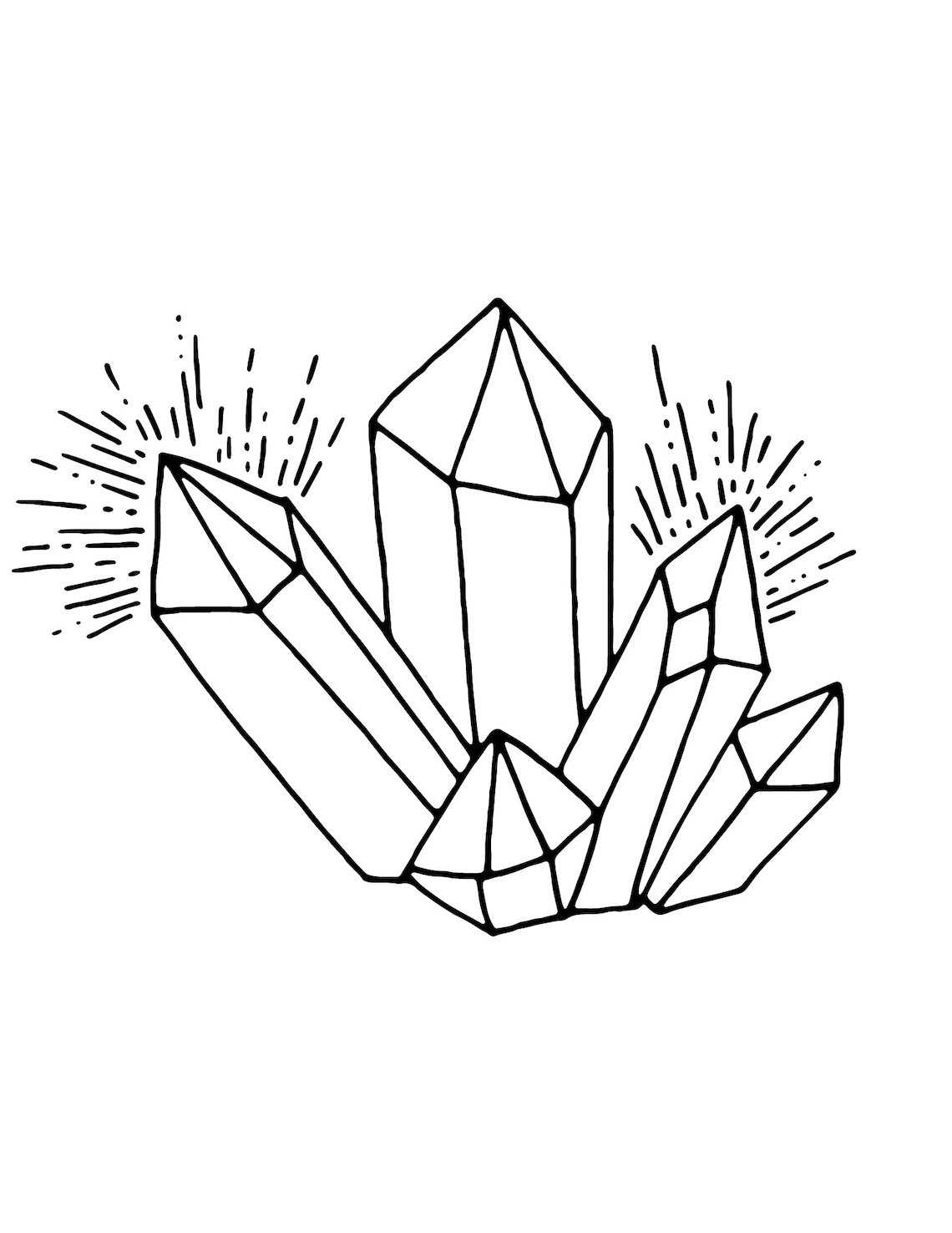 5 Printable Pages of Crystals for Coloring - Etsy