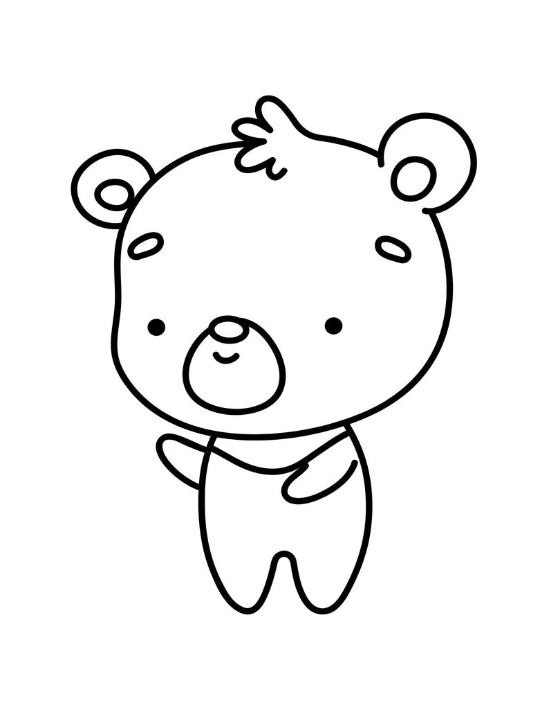 5 Printable Coloring Pages of Bears - Etsy