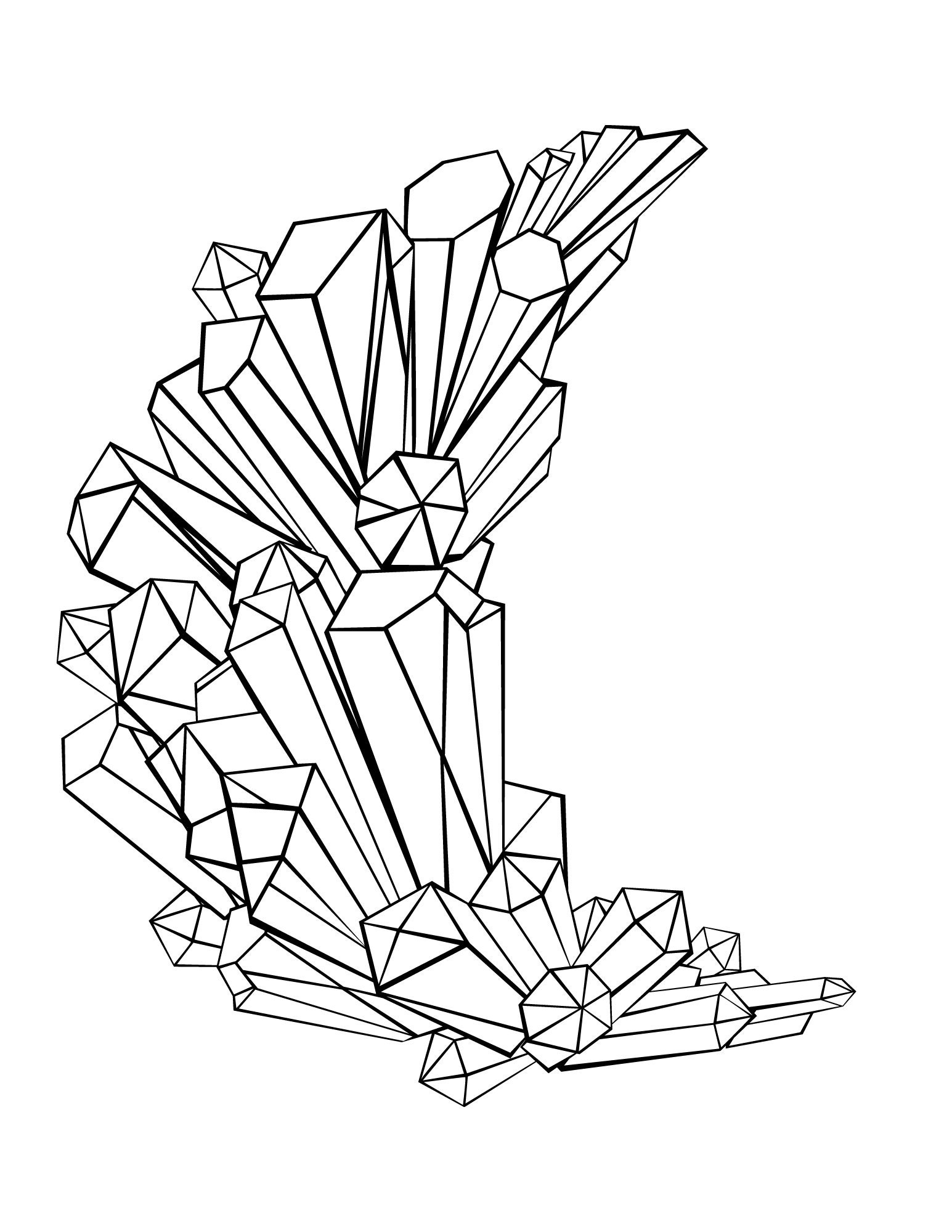 5 Printable Pages of Crystals for Coloring - Etsy