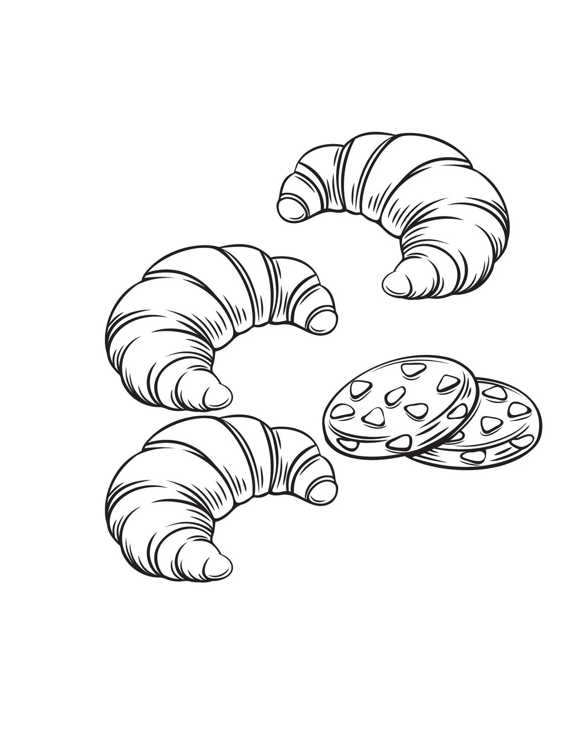 10 Printable Pages of Cooking and Baked Goods for Coloring Fun - Etsy