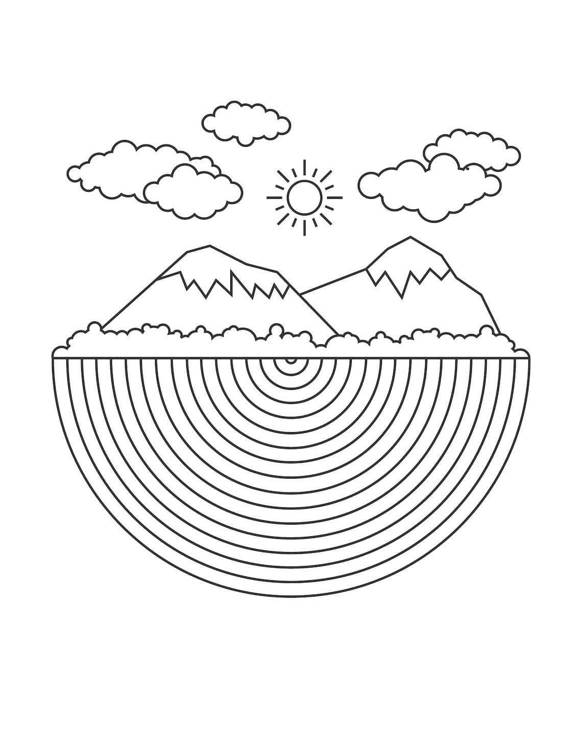 5 Printable Pages of Nature Theme for Coloring Fun - Etsy