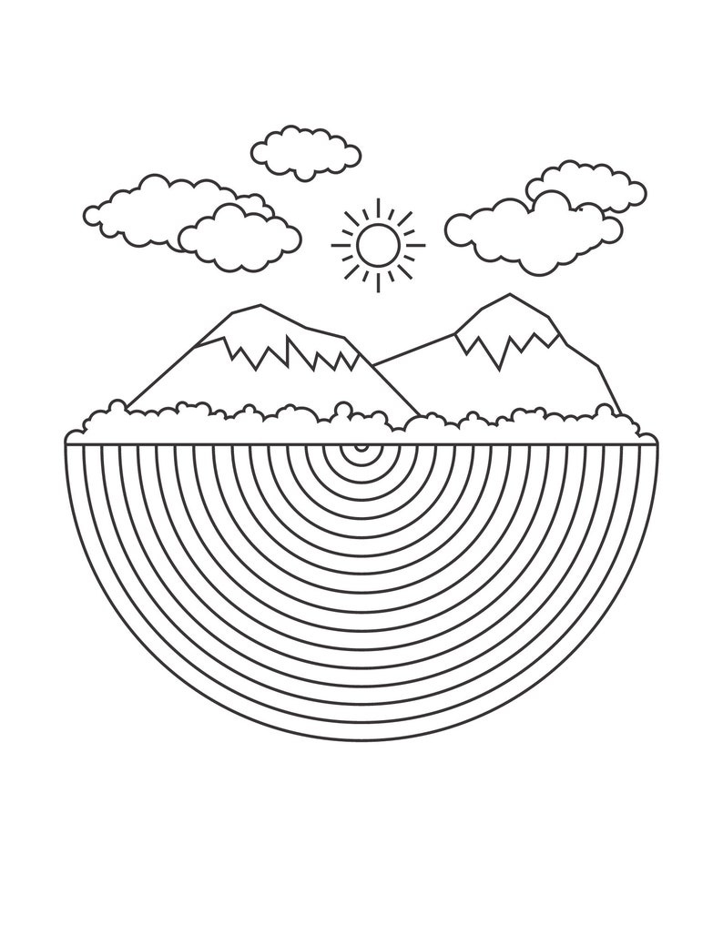 5 Printable Pages of Nature Theme for Coloring Fun - Etsy